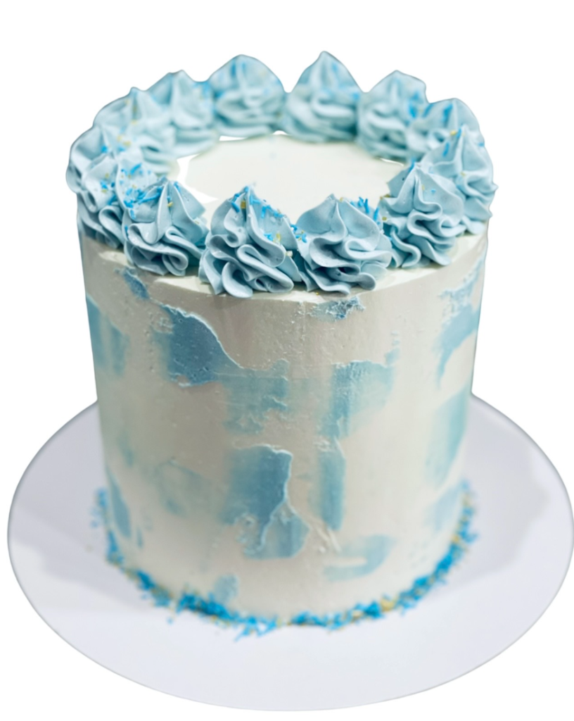Brushed Blue & White Cake Last Minute - Sugar Whipped Cakes Website