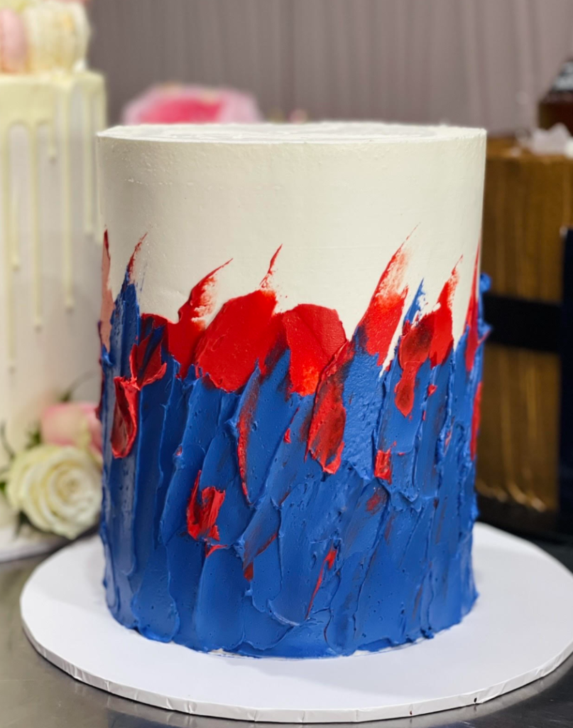 Blue & Red Palette Design Last Minute Cake - Sugar Whipped Cakes Website