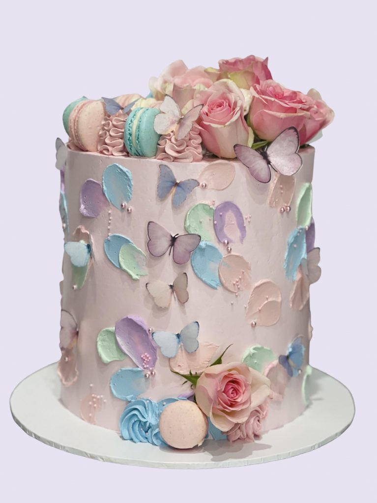 Pink Pastel Butterfly Cake - Sugar Whipped Cakes Website