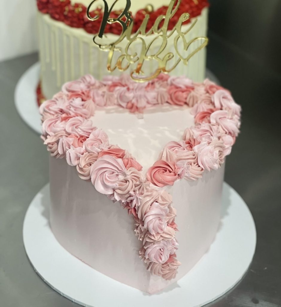 Heart Rose Swirl Piped Cake - Sugar Whipped Cakes Website