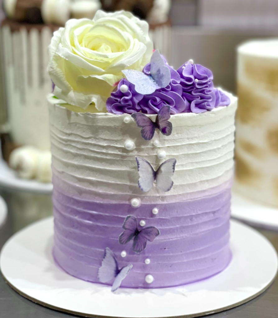 Purple Butterfly Last Minute Cake - Sugar Whipped Cakes Website