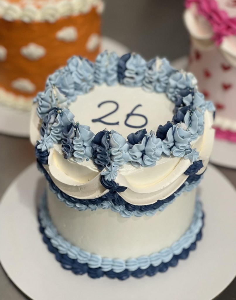 Navy & Blue Carousel Vintage Cake - Sugar Whipped Cakes Website