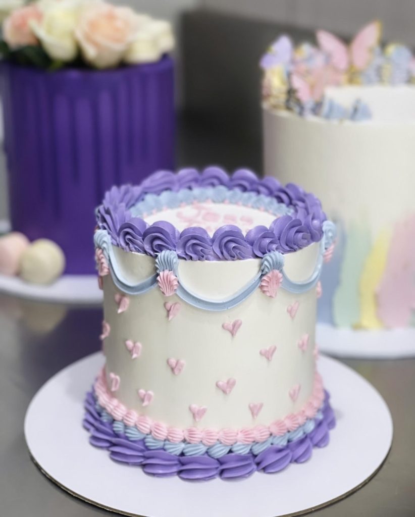 Carousel Purple Mini Hearts Cake - Sugar Whipped Cakes Website