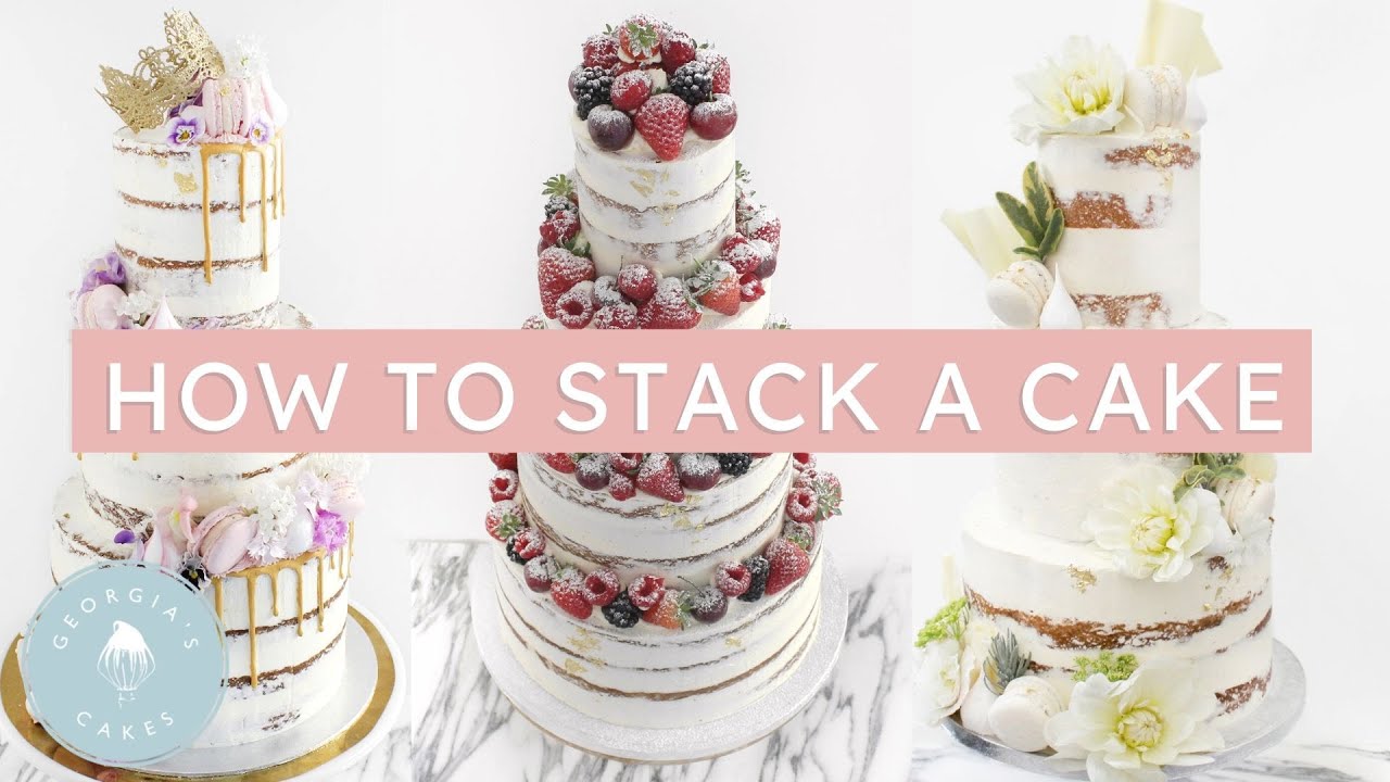 How do you stack wedding cakes?